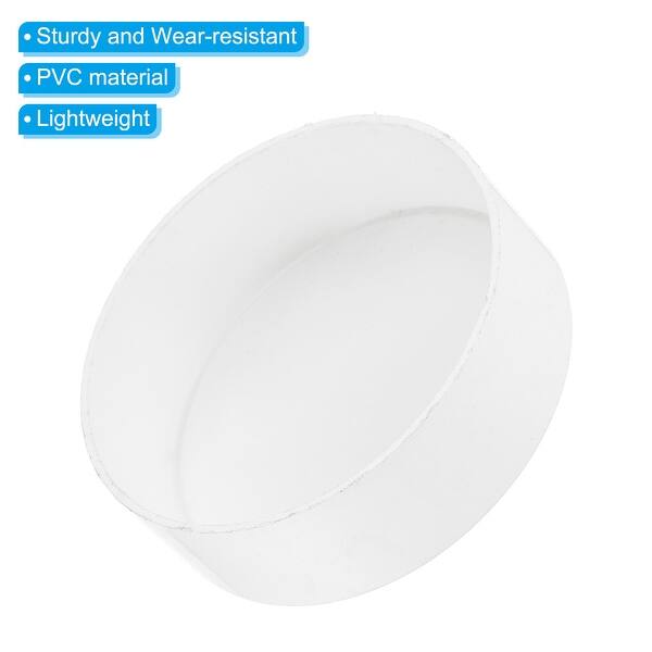 2.4" PVC Pipe End Cap Fitting, 6 Pack Furniture Grade Plug Coupling Socket - White - Bed Bath ...